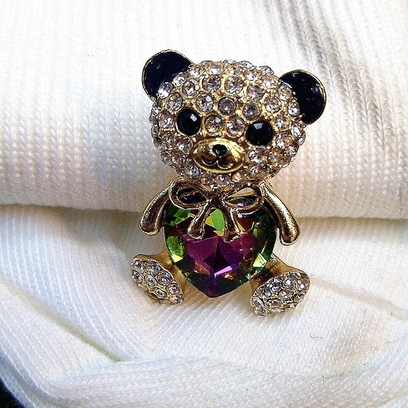 non | Jewelry | Fashion Teddy Bear Jewelry Broch Crystals Like Heart Multi Color 6 | Poshmark